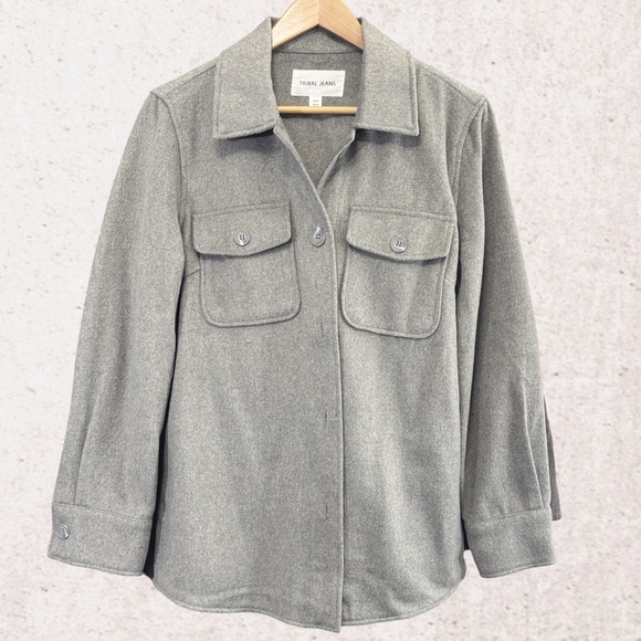 Tribal | Jackets & Coats | Tribal Gray Utility Jacket With Flannel ...